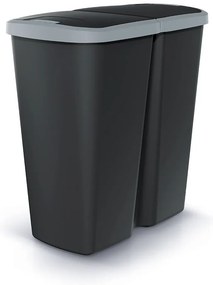 Odpadkový koš COMPACTO DUA černý/světle šedý