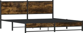 Kovový rám postele bez matrace kouřový dub 180 x 200 cm 3301381
