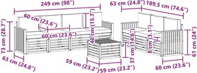 Sedací soupravy Masivní akátové dřevo 3391510