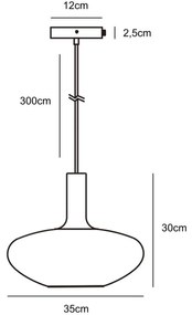 Závěsné svítidlo Nordlux Alton, kouřové sklo Průměr: Ø 23 cm