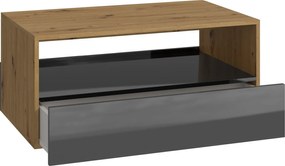 Konferenční stolek REBEL Dub artisan + černý lesk