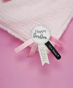 Doudou Dárková sada růžová - králíček s čtvercovou dečkou 25 cm / od 0