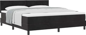 Postel s boxspringem s čelo Černá 180 x 200 cm samet 3339256