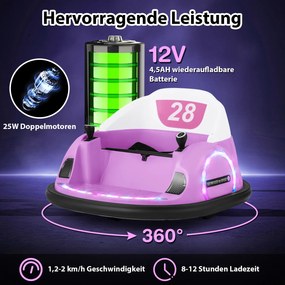 Costway Auto s pojízdným nárazníkem pro batolata 12 V Elektrické 360° Spin