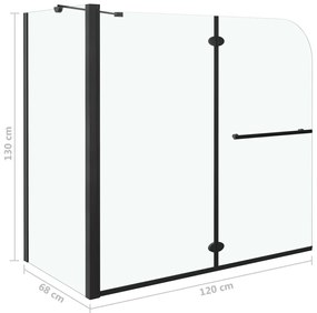 vidaXL Marketos Skládací sprchový kout ESG 120 x 68 x 130 cm černý