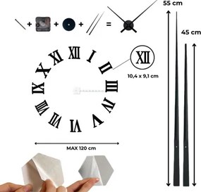 Designové nástěnné hodiny do obývacího pokoje – Římská čísla | SENTOP 12S037