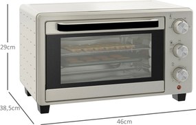 HOMCOM Mini trouba 21L Pizza Mini trouba Plech na pečení Plech na drobky 1400W Pultová trouba 1h Časovač 100-230°C Kovový krém