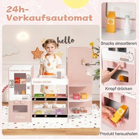 Costway Shop 30 TLG. Dřevěná prodejna s automatem a pokladnou a kávovarem