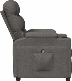 Elektrické polohovací křeslo tmavě šedé textil 3143492