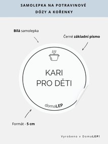 Samolepka na kořenky KARI PRO DĚTI bílá 5 cm základní písmo