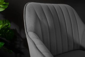 Designová barová židle Esmeralda šedý samet