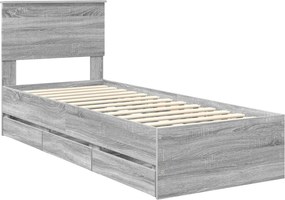 Rám postele s čelo Šedá Sonoma 75 x 190 cm Inženýrské dřevo 3410761