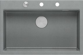 Šedý kuchyňský granitový dřez QUADRON Marc 110 s příslušenstvím bez baterie