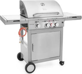 Plynový gril CALIFORNIA BBQ, 4 hořáky, s redukčním ventilem, stříbrná Penta CZ