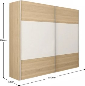 Ložnicový komplet (postel 180x200 cm), dub sonoma / bílá, GABRIELA NEW