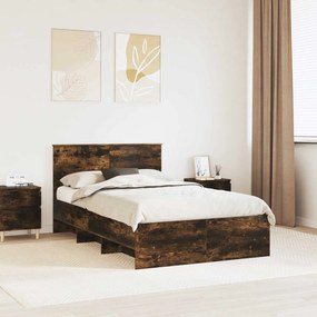 Rám postele s čelo Kouřový dub 137 x 203 cm Kompozitní dřevo 3408862