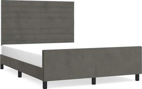 Rám postele bez matrace tmavě šedý 140 x 190 cm samet 3125813