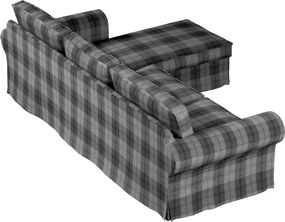 Potah na pohovku IKEA Ektorp 2-místná s lenoškou barva šedá látka pletený vzor, vzorované