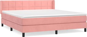 Box spring postel s matrací růžová 160x200 cm samet 3130972