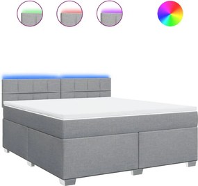 Box spring postel s matrací světle šedá 180 x 200 cm textil 3288267