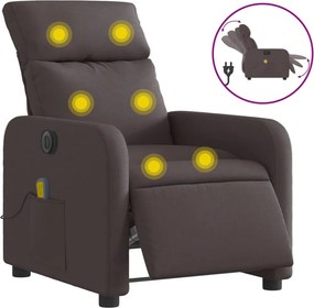 Elektrické masážní polohovací křeslo tmavě hnědé textil 3206695