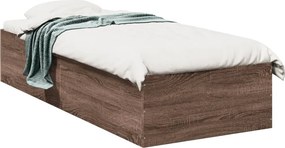 Rám postele hnědý dub 100 x 200 cm kompozitní dřevo 3281055