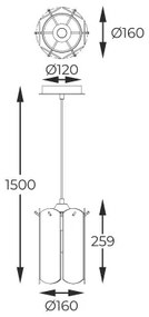 Zuma Line MD3523-1-EGN - Lustr na lanku NIRA 1xE14/40W/230V zlatá