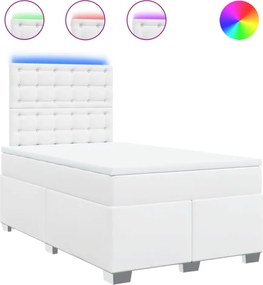 Box spring postel s matrací bílá 120x190 cm umělá kůže 3293013