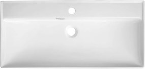 Aqualine Parla obdélníkové umyvadlo 80 x 38 cm s otvorem pro baterii s přepadem keramické bílá 9980