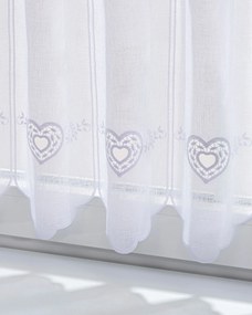 Vitrážková záclona žakárová Heart H. 40 cm na metry