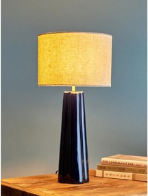 Modrá/krémová kovová stolní lampa s textilním stínidlem (výška 61 cm) Cornelie – Bloomingville