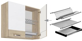 PREMIO sc | horní skříňka PRE-53G s odkapávačem | 80 cm | sonoma/bílá lesk