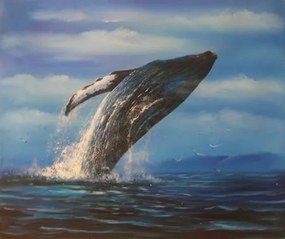 Skákající velryba - 60 x 90 cm
