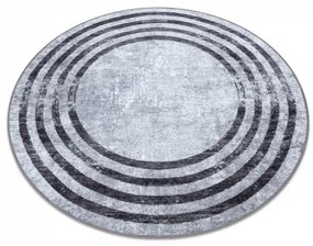 Dywany Luszczow Dětský kusový koberec MIRO 51231.806 pratelný kulatý  Linky protiskluz, šedá / černý Rozměr koberce: 120 cm KRUH