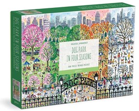 Galison Dřevěné puzzle Psí park 4 roční období 250 dílků
