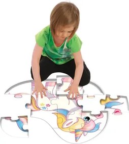 DOHÁNY Podlahové obrysové puzzle Jednorožec / 12 dílků