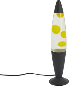 Lávová lampa čirá se žlutým voskem včetně LED - Molten Lava