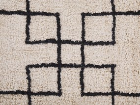 Bavlněný koberec 140 x 200 cm béžový TURHAL Beliani