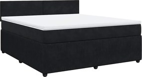 Box spring postel s matrací černá 180x200 cm samet 3287802