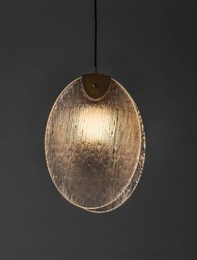 Ocelové LED závěsné svítidlo v mosazné barvě se skleněným stínidlem Shelina – Nova Luce