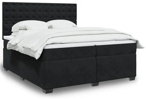 Box spring postel s matrací černá 200x200 cm samet 3293316