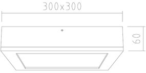 APLED - LED Stropní svítidlo QUADRA LED/24W/230V dub