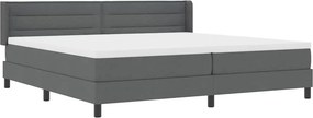 Postel s boxspringem s čelo Tmavě šedá 200 x 200 cm textil 3341063