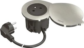 Vestavná zásuvka Legrand Incara Disq 60 1x230V černá s kovovým krytem 654723