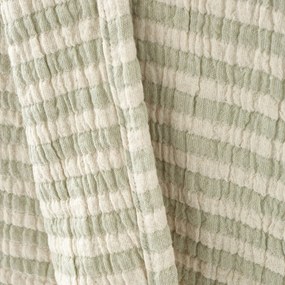 Zelená bavlněná deka 150x200 cm Cotton Muslin Stripe – Bianca