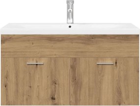 Umyvadlová skříňka s vestavěným umyvadlem dub artisan kompozit 3328910