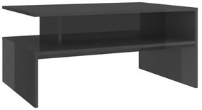 vidaXL Konferenční stolek lesklý šedý 90x60x42,5 cm dřevotříska