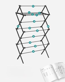 Skládací sušák na prádlo Nomis černý
