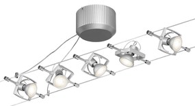 Paulmann 94133 Mac2, lankový systém, 5x max 10W LED 12V, matný chrom, 500cm