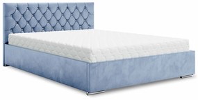 Manželská postel 140 cm Kerry (světle modrá) (s roštem a úložným prostorem). 1047007
